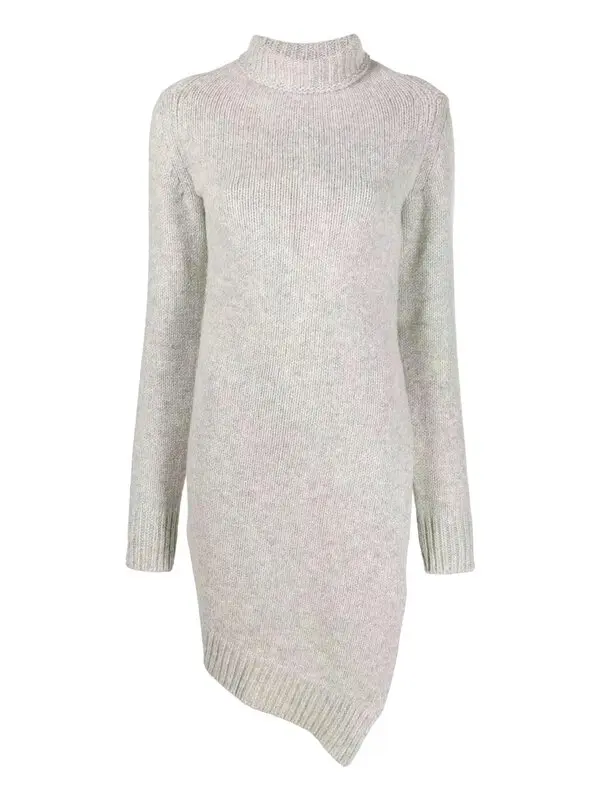 JIL SANDER Asymmetric Roll-neck Jumper - Grey