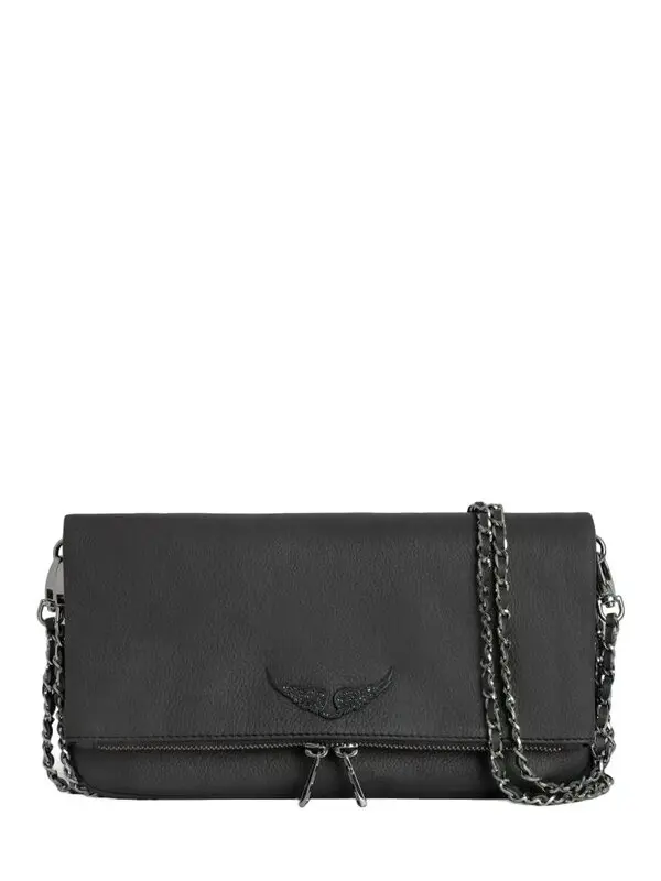 Zadig&Voltaire Rock Leather Clutch Bag - Grey