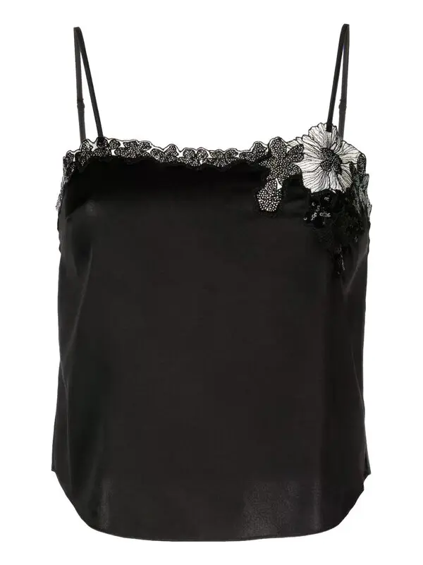 FLEUR DU MAL Sequin-embellished Camisole Top - Black