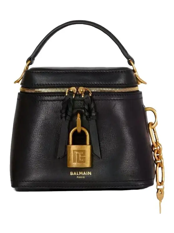 Balmain Pulse Vanity Leather Tote Bag - Black