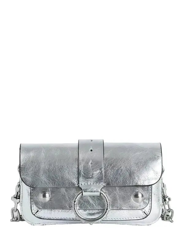 Zadig&Voltaire Kate Metallic Leather Cross Body Bag - Silver