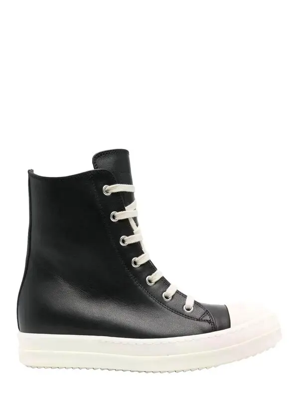 Rick Owens Leather High-top Sneakers - Black