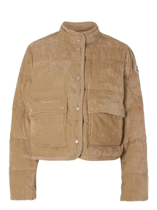 Moncler Essarts Ricrac-trimmed Corduroy Down Jacket - Brown