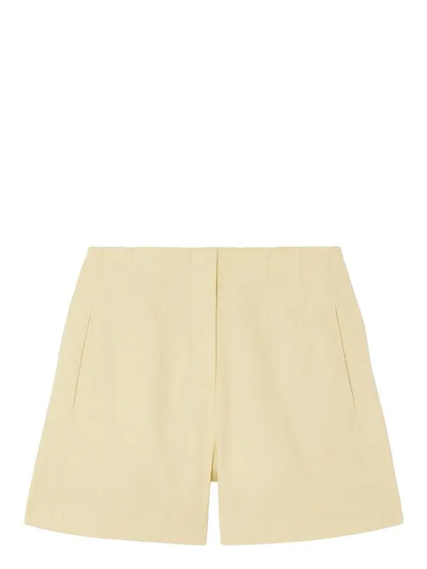 Veronica Beard Brit Linen-blend Twill Shorts - Yellow