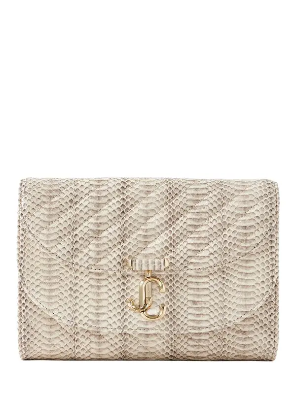 JIMMY CHOO Avenue Curve Snake-effect Leather Clutch - Animal Print