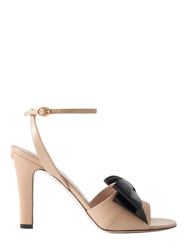 Valentino Garavani Bowow 95 Leather Sandals - Neutrals