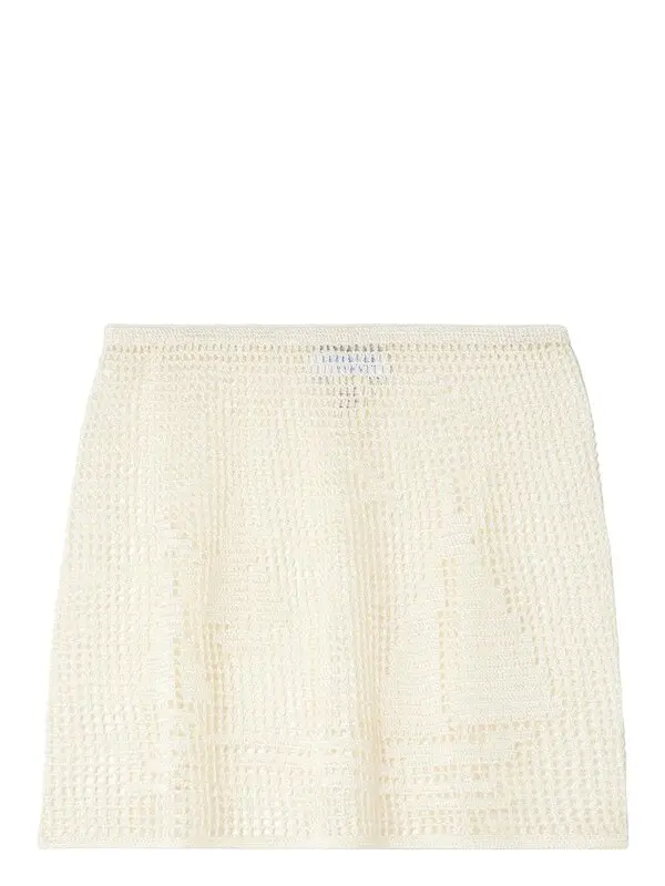 Calle Del Mar Nautical Crocheted Mini Skirt - Ecru