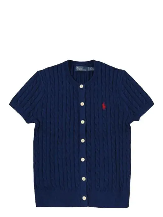 Polo Ralph Lauren Short Sleeve Crewneck Cardigan - Harrison Blue