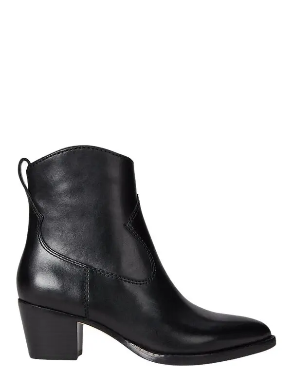 Ralph Lauren Harpher Burnished Leather Bootie - Black