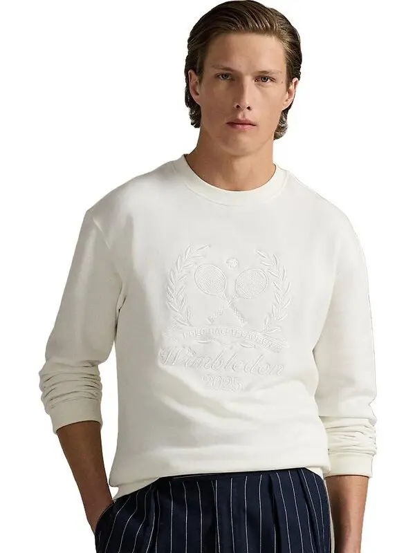 Ralph Lauren Wimbledon Logo Fleece Sweatshirt - Deckwash White