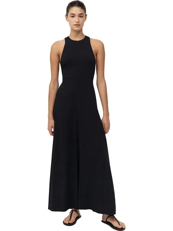 ST AGNI Cut Away Maxi Dress - Black