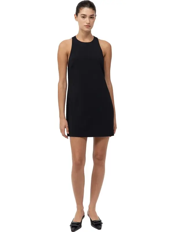 ST AGNI Cut Away Mini Shift Dress - Black