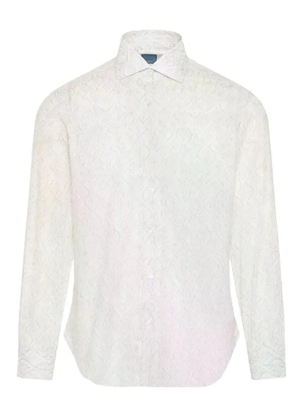 BARBA NAPOLI Floral-patter Long-sleeve Shirt - White