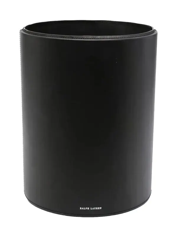 Ralph Lauren Brennan Leather Waste Bin - Black