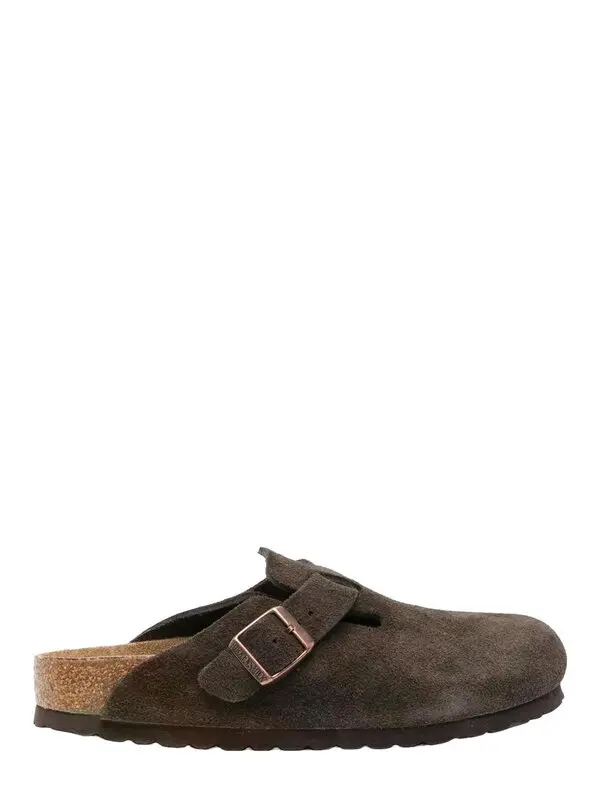 BIRKENSTOCK Boston Suede Slippers - Brown