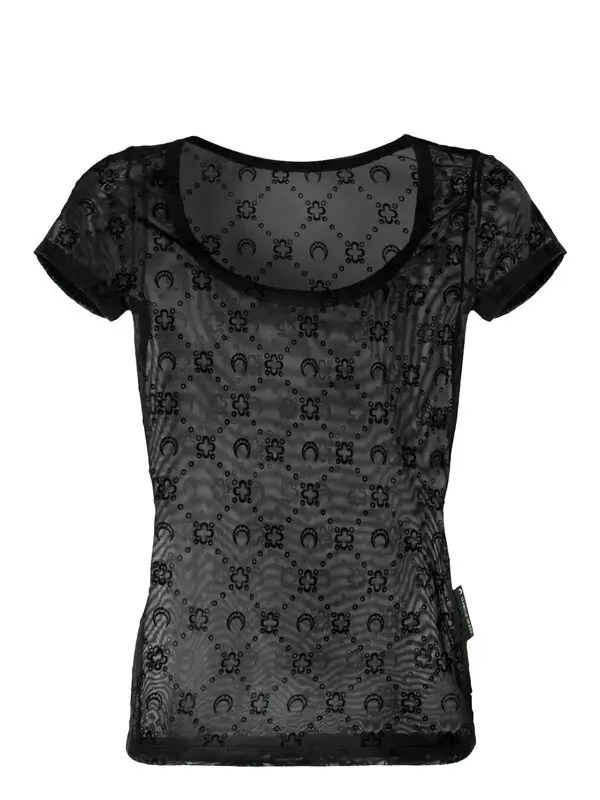 MARINE SERRE Monogram Mesh T-shirt - Black