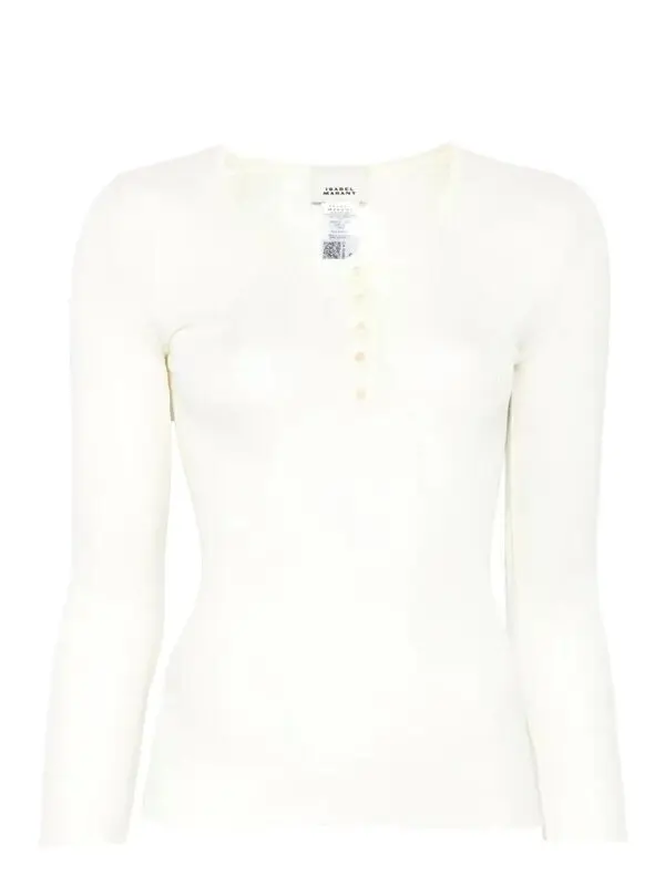 Isabel Marant Ribbed Top - White