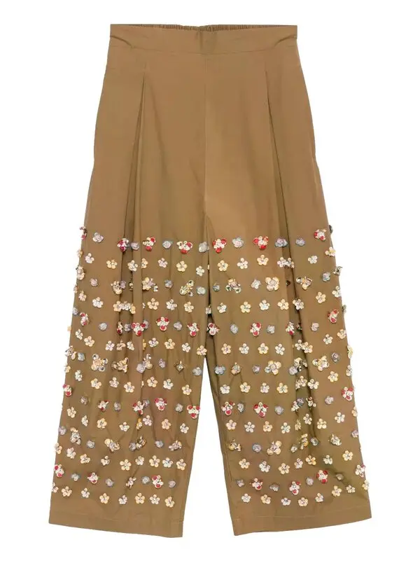 Biyan Embellished Trousers - Brown