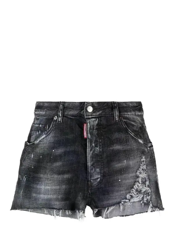 Dsquared2 Distressed-effect Denim Shorts - Black