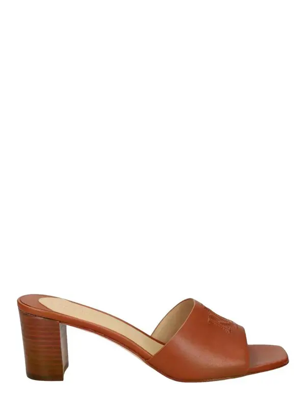 Ralph Lauren Everley Embossed Open Toe Sandals - Brown