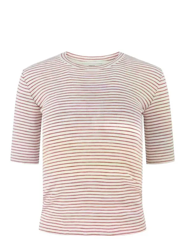 Vince Striped Crew-neck T-shirt - Red