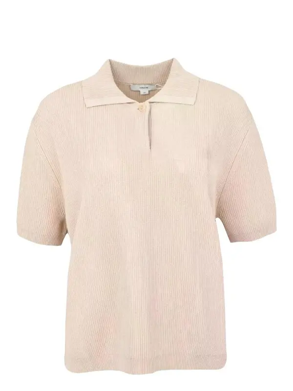 Vince Ribbed Polo Shirt - Neutrals
