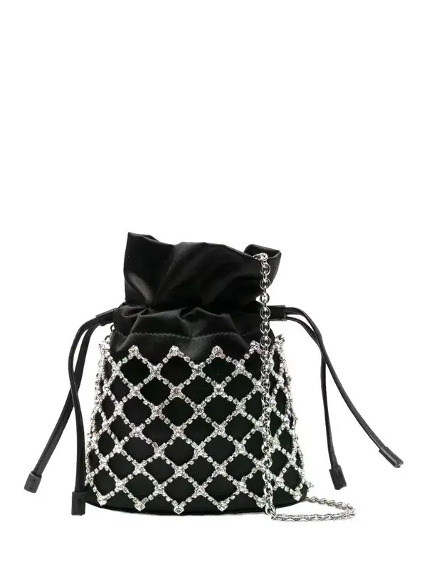 AQUAZZURA Crystal Lover Bucket Bag - Black