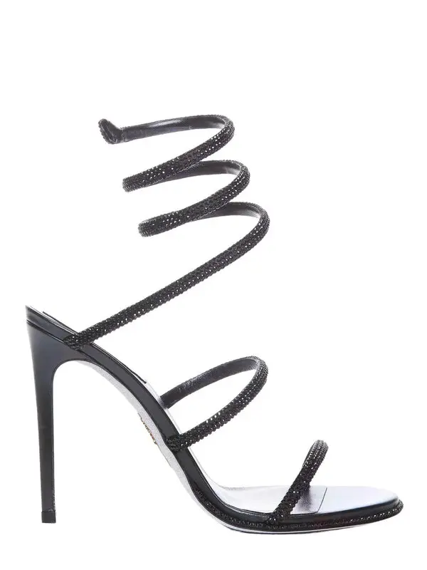 Rene Caovilla 105mm Leather Sandals - Black