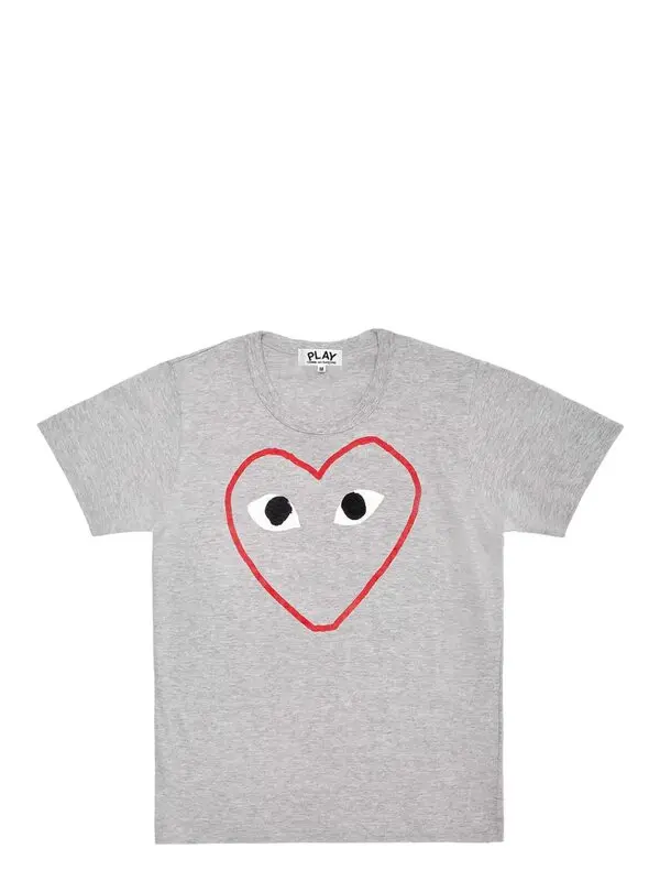 Play Comme Des Garcon Heart-print T-shirt - Grey