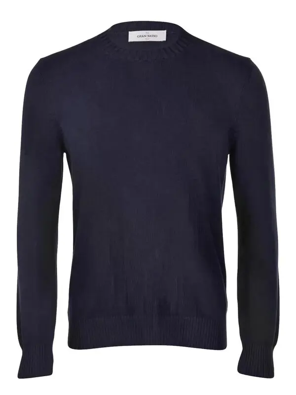 GRAN SASSO Cotton Crew Neck Sweater - Blue