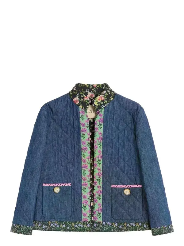 Valentino Garavani Quilted Floral Cardigan - Blue