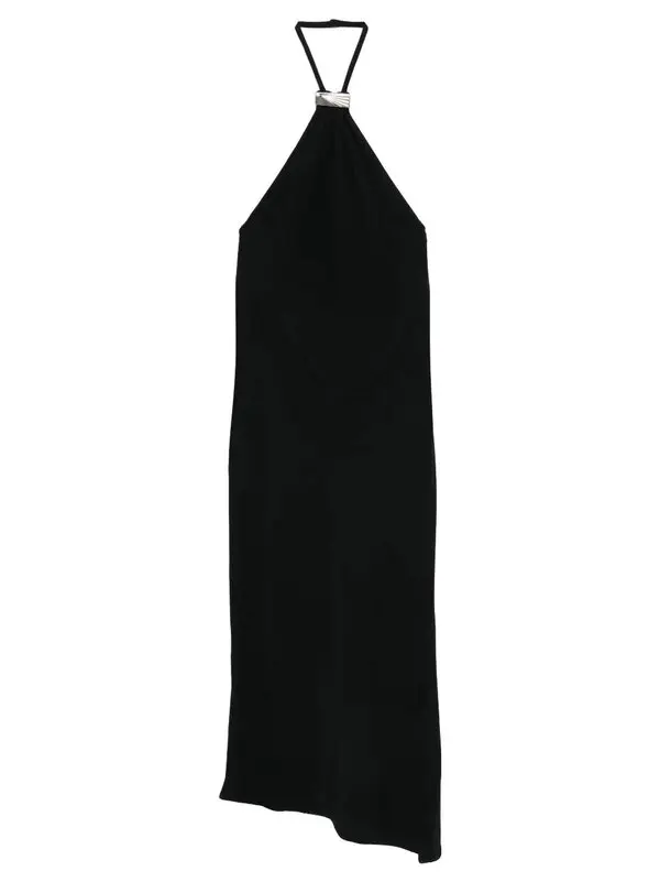 Attico Halterneck Low-back Midi Dress - Black