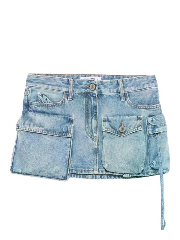 Attico Mini Cargo Skirt - Blue