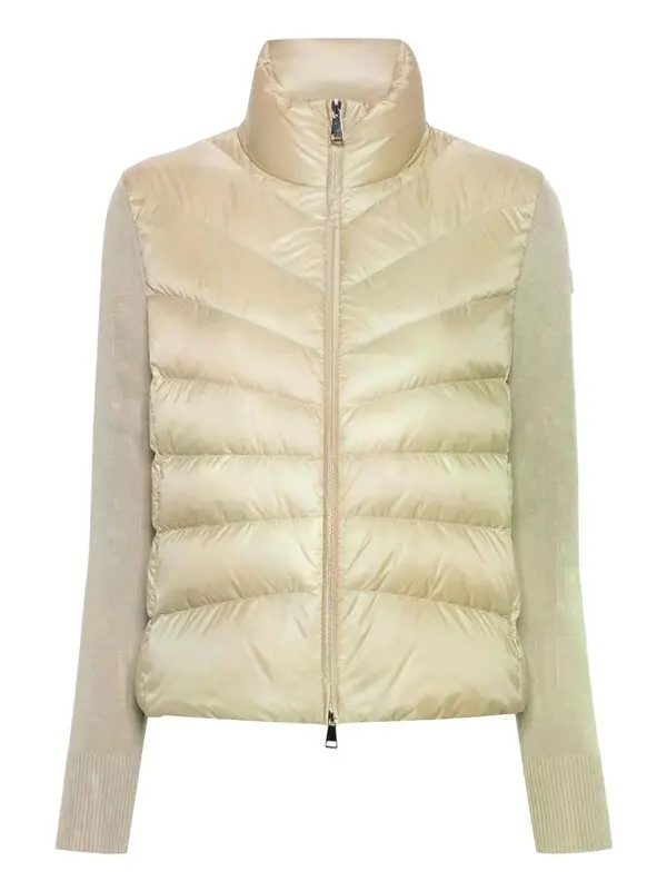 Moncler Knitted-sleeve Puffer Jacket - Neutrals