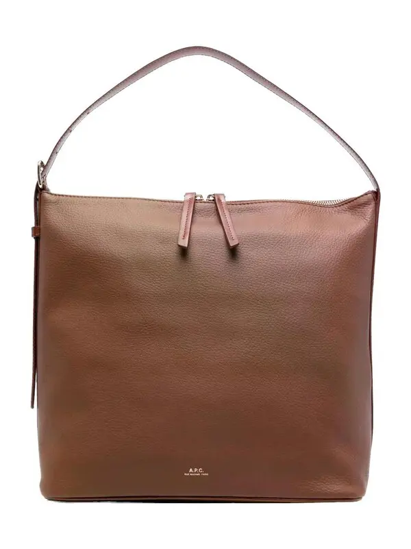 A.p.c. Vera Grained Leather Shoulder Bag - Brown