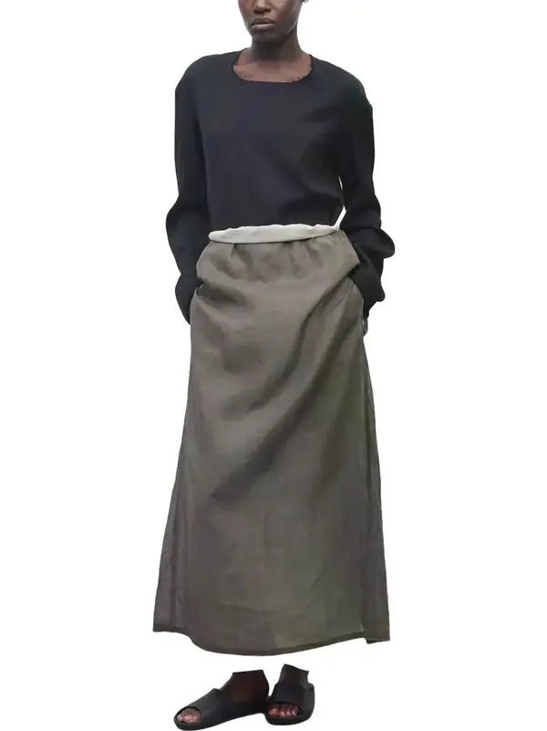THE ROW Zaira Front-slit Maxi Skirt - Brown