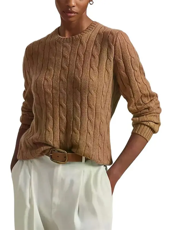 Polo Ralph Lauren Cable-knit Crewneck Sweater - Brown