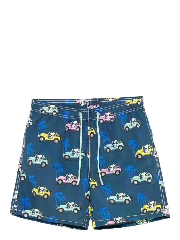 MC2 SAINT BARTH Graphic-print Swim Shorts - Blue