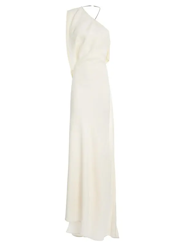 Victoria Beckham Chain-detailed One-shoulder Maxi Dress - Ivory