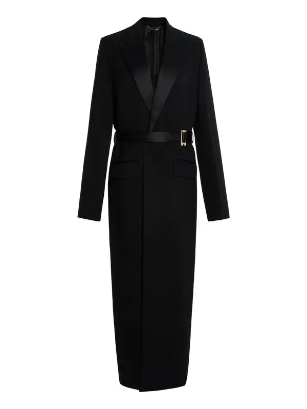 Victoria Beckham Belted Tailored Overcoat - Black