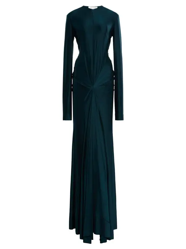 Victoria Beckham Twist-detailed Jersey Gown - Blue