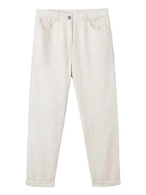 THE WHITE COMPANY Brompton Tapered-leg Linen Trousers - Alabaster