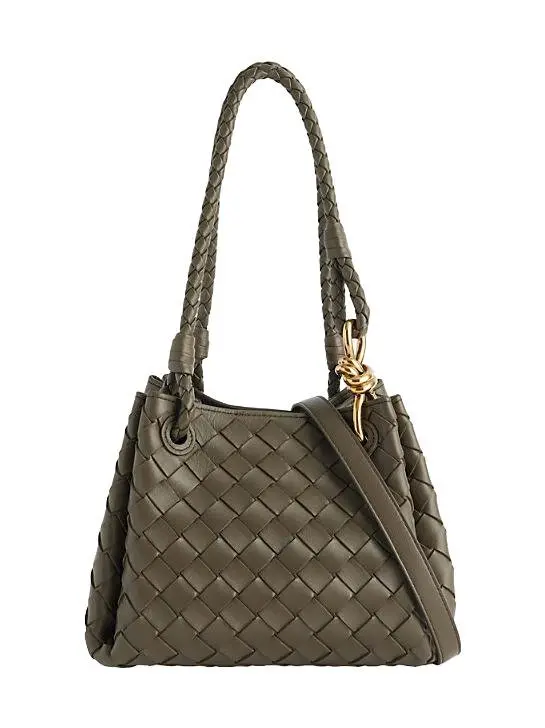 Bottega Veneta Parachute Mini Leather Tote Bag - Cypress-muse Brass