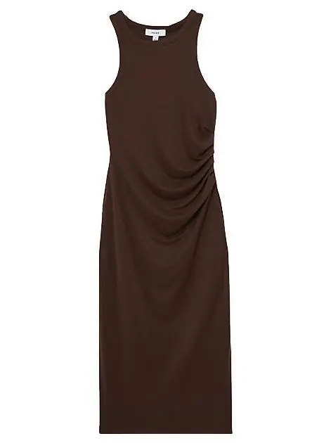 REISS Stretch-jersey Midi Dress - Chocolate Brown