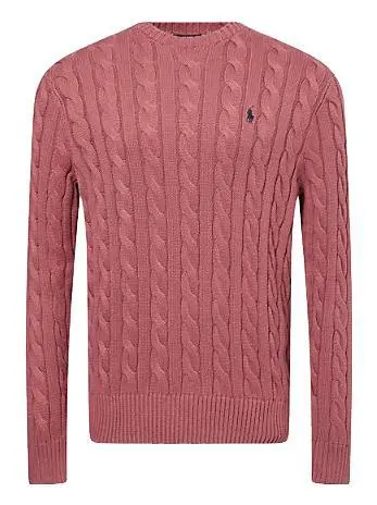 Ralph Lauren Cable-knit Crewneck Cotton Jumper - Prune Juice