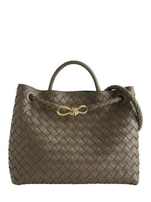 Bottega Veneta Andiamo Intrecciato Medium Leather Top-handle Bag - Cypress-m B-cypress
