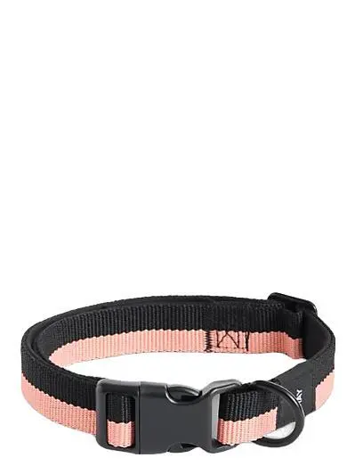 HAY Stripe Flat Woven Dog Collar - Pink And Black