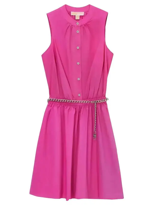 Michael Kors Cotton Belted Shirtdress - Pink