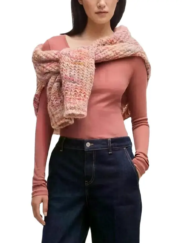 BOSS Scoop-neck Long-sleeve Top - Red