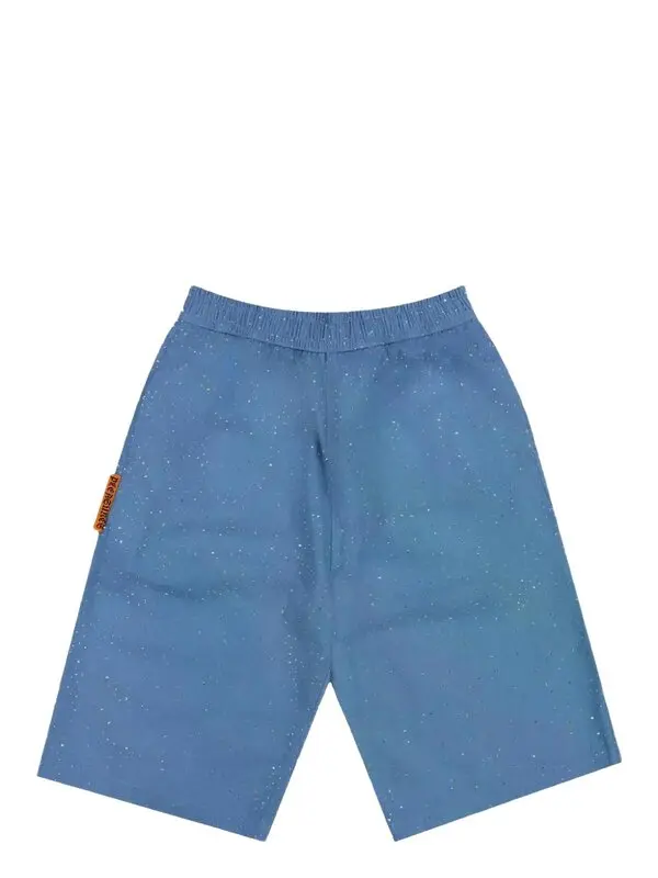 PLEASURES Rhinestone Baggy Denim Shorts - Blue